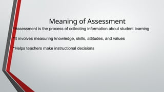 PPT Basics of assessment.pptx- Assessment for Learning | PPTX