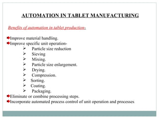 Basics of Automation in Solid Dosage Form Production (Formulation ...