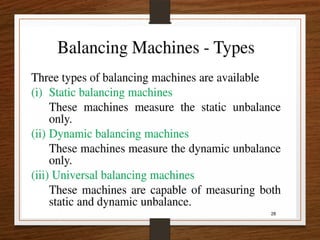 BASICS OF MACHINE BALANCING (STATIC & DYNAMIC) | PPT