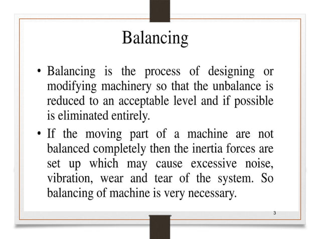 BASICS OF MACHINE BALANCING (STATIC & DYNAMIC) | PPT