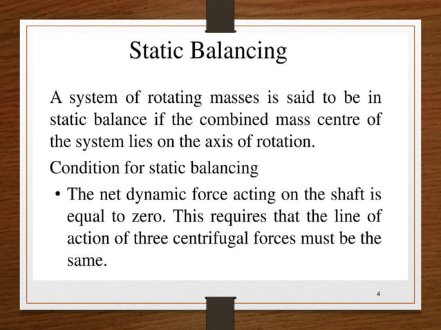 BASICS OF MACHINE BALANCING (STATIC & DYNAMIC) | PPT