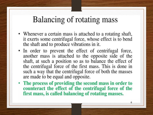 BASICS OF MACHINE BALANCING (STATIC & DYNAMIC) | PPT