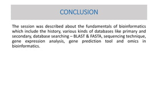 Basics of bioinformatics | PPT