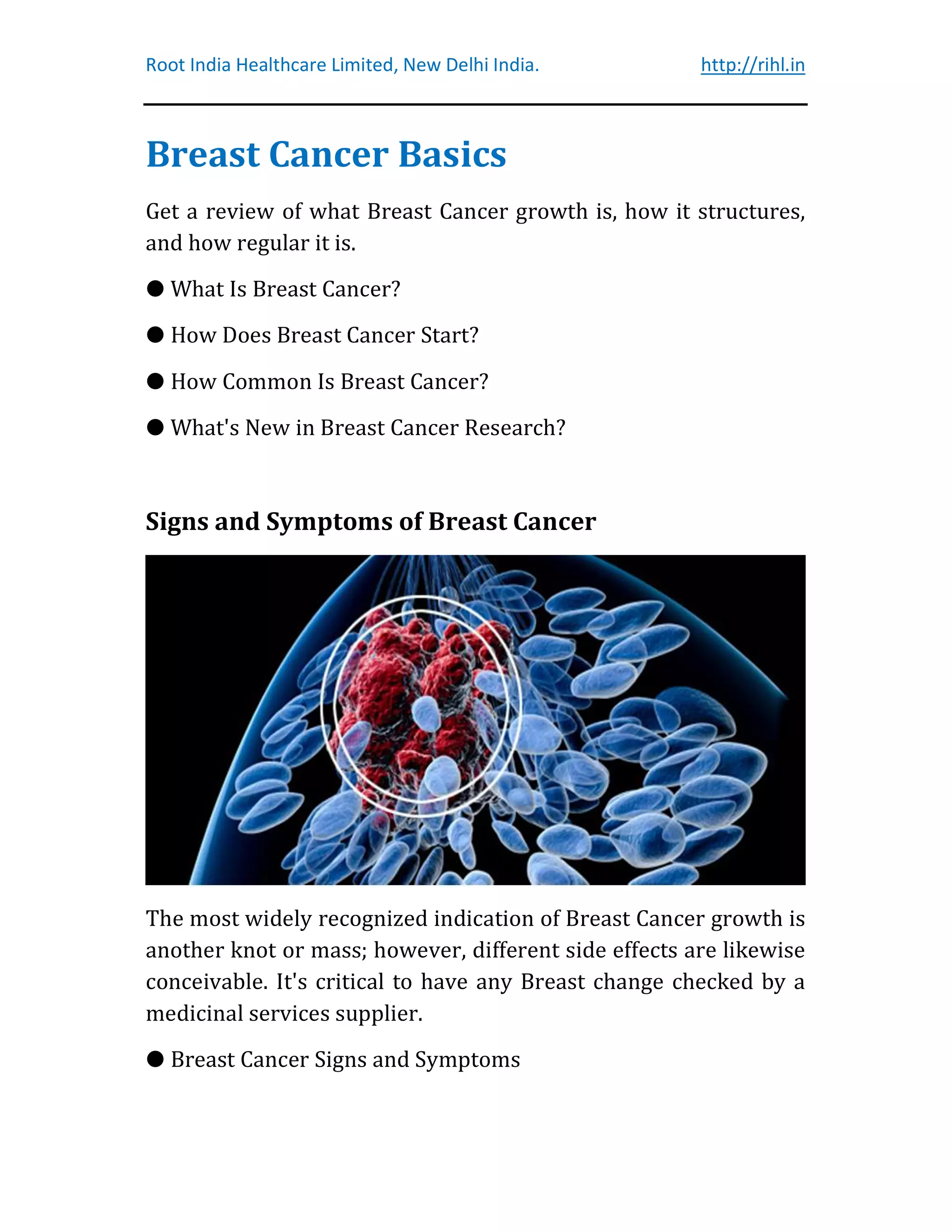 Basics of breast cancer with sign and symptoms, preventive care step ...