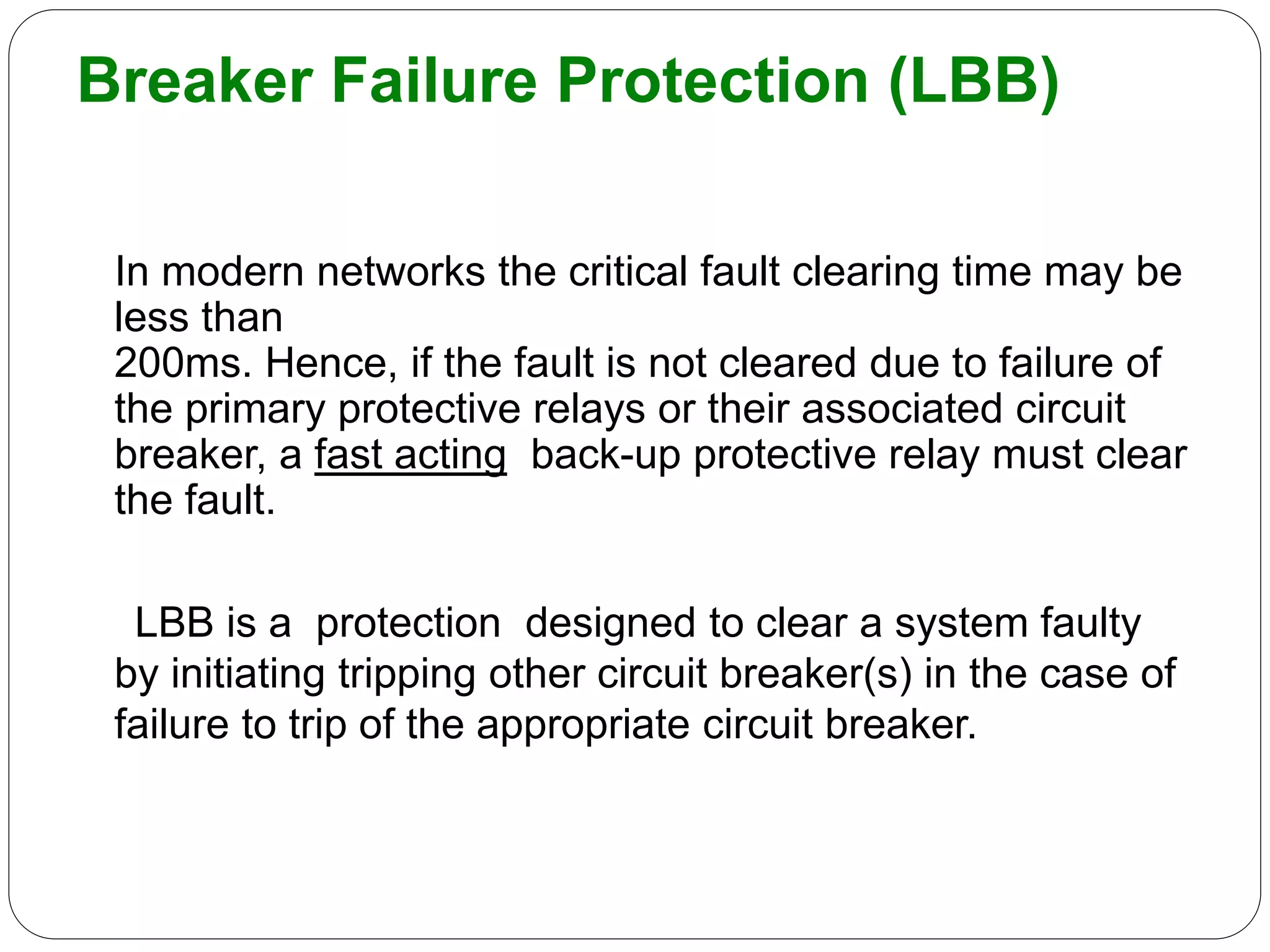 basics of busbar and lbb protection | PPTX