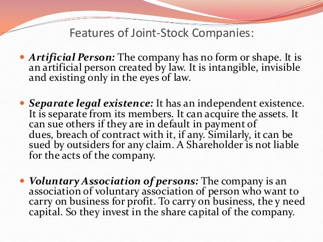 Joint Stock Company Formation And Features