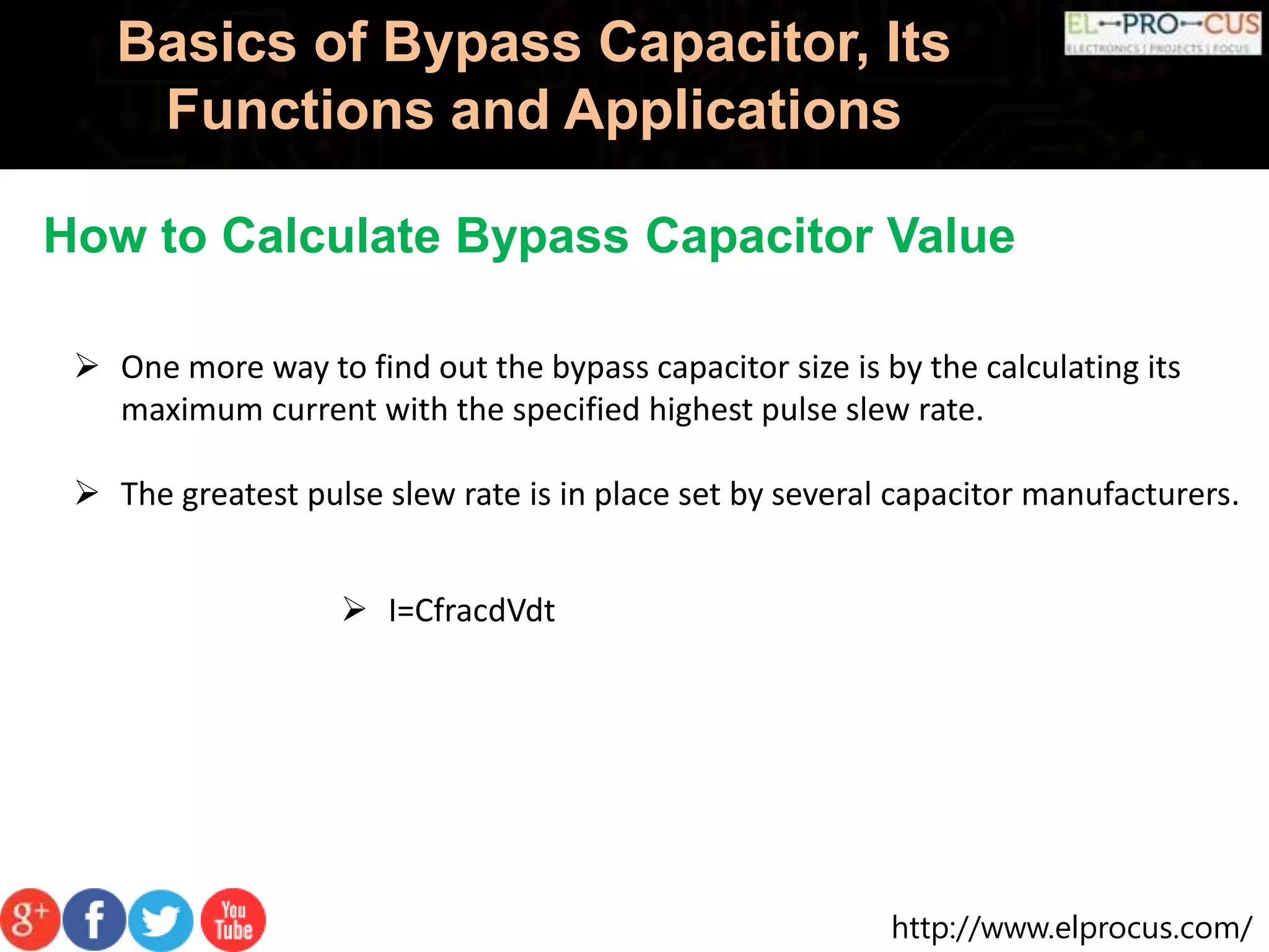 Basics of bypass capacitor, its functions and applications | PPTX