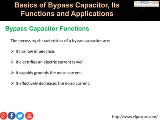 Basics of bypass capacitor, its functions and applications | PPTX