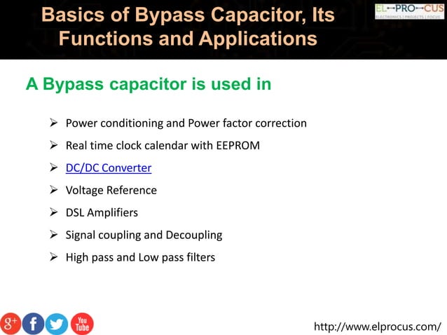 Basics of bypass capacitor, its functions and applications | PPT