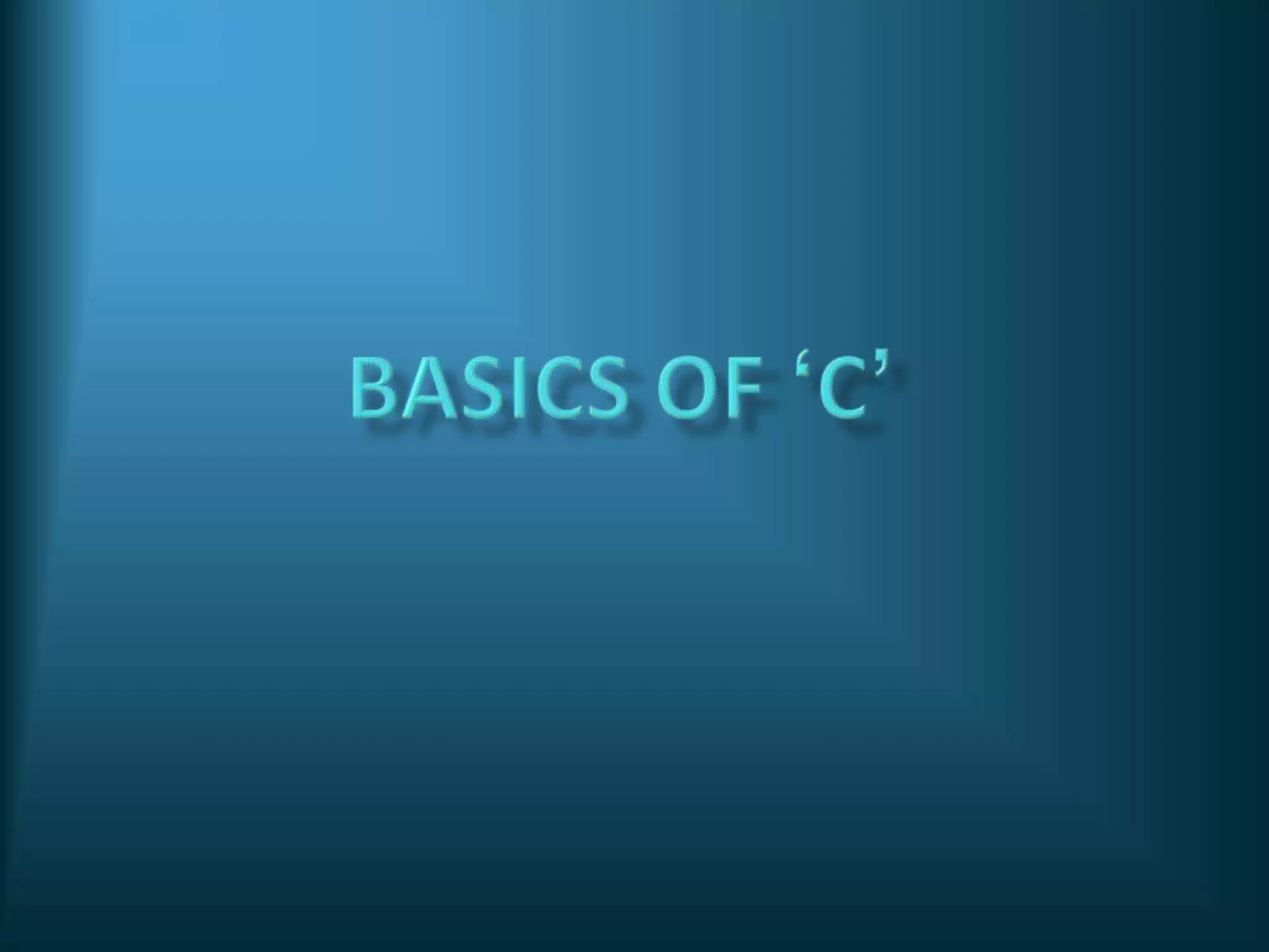 C Programming Language Fundamentals Ppt 5131