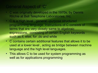 Basics of C in details all concept are implemented.. | PPT