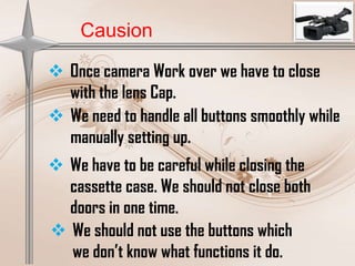 Basics of Production Camera and Camera Operations | PPTX