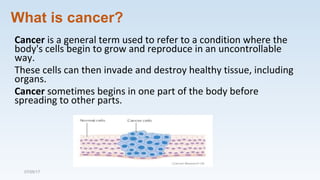 Basics of cancer and chemotherapy | PPT