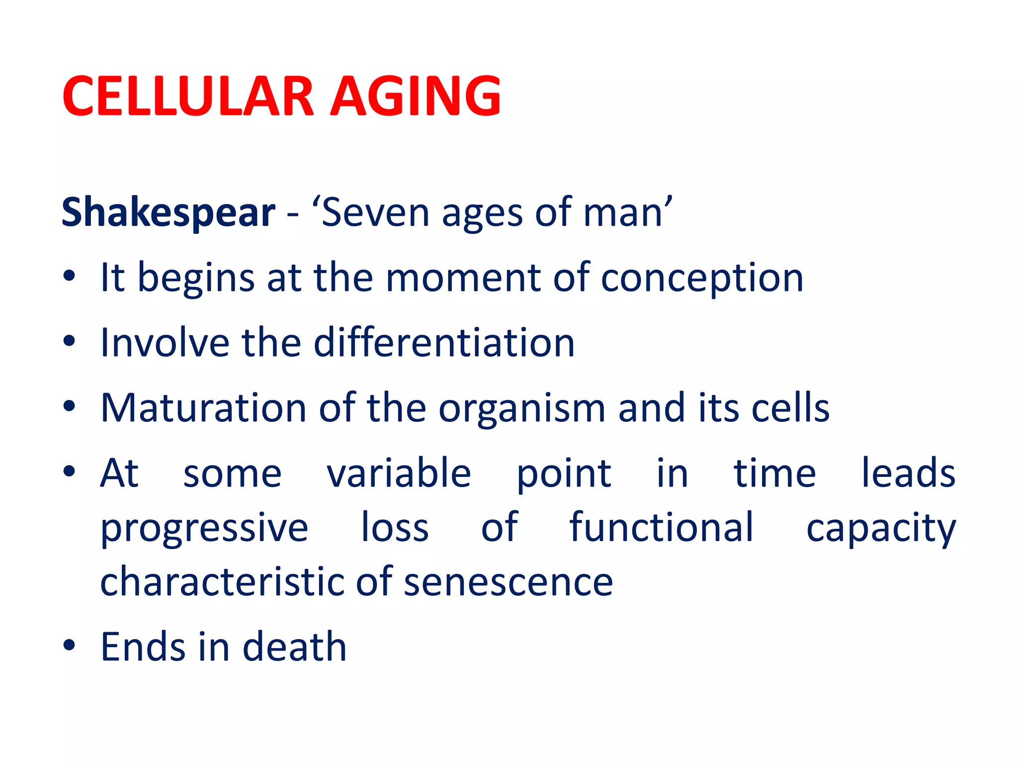 Basics of cellular aging and | PPTX