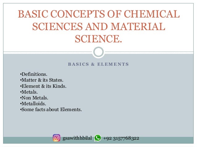 Basics of Chemical Sciences & Material Science | PPT