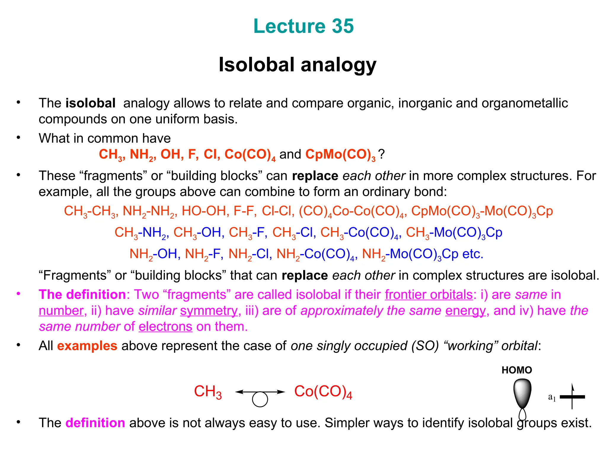 basics of chemistry -isolobal analogy basics | PPT