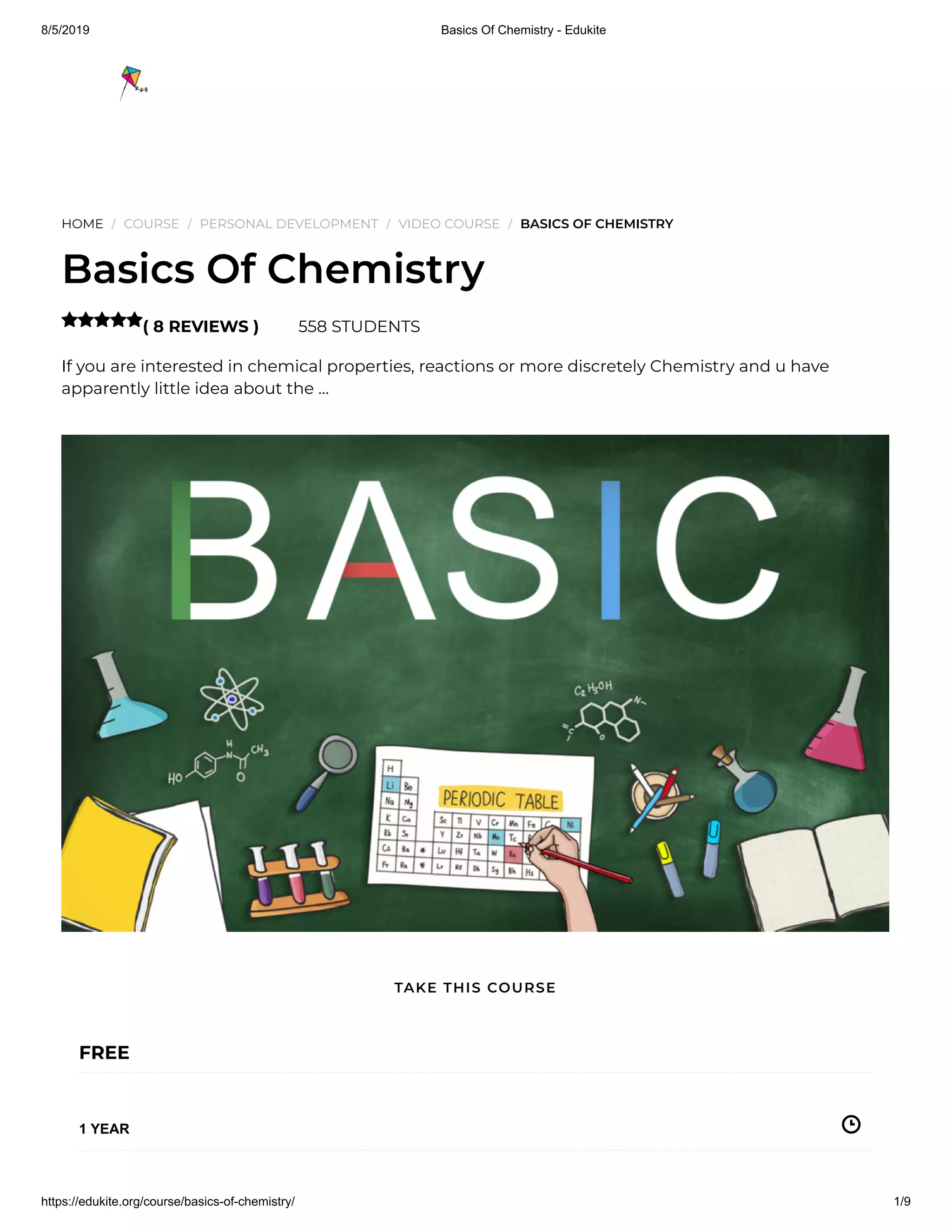 Basics Of Chemistry - Edukite | PDF