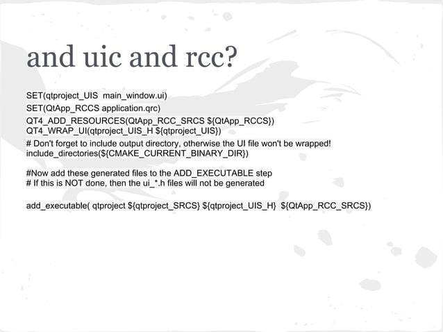 Basicsof c make and git for a hello qt application | PPT