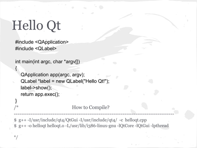 Basicsof c make and git for a hello qt application | PPT