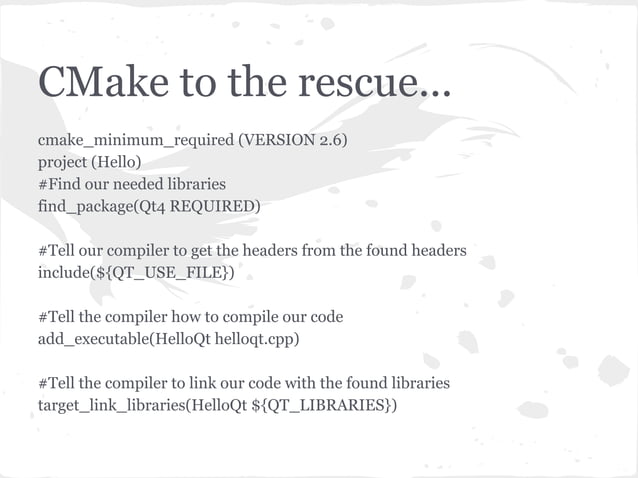 Basicsof c make and git for a hello qt application | PPT