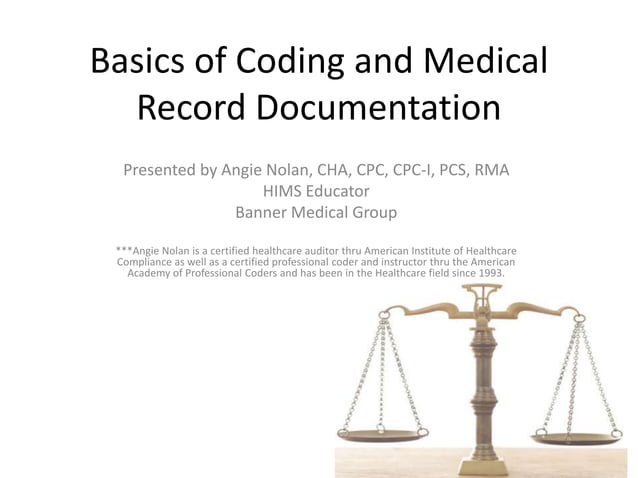 Basics Of Coding And Medical Record Documentation | PPTX