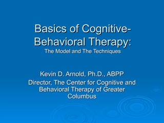 Basics of cognitive behavioral therapy | PPT