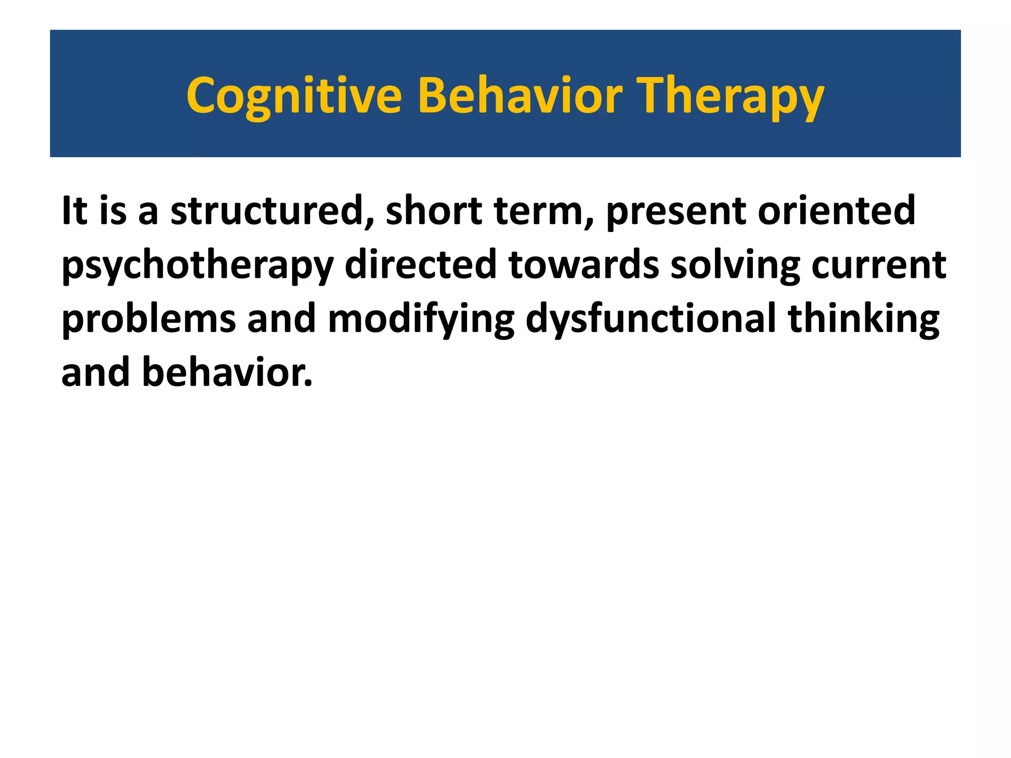 Basics of cognitive behavior therapy | PPTX