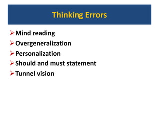 Basics of cognitive behavior therapy | PPTX
