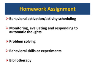 Basics of cognitive behavior therapy | PPTX