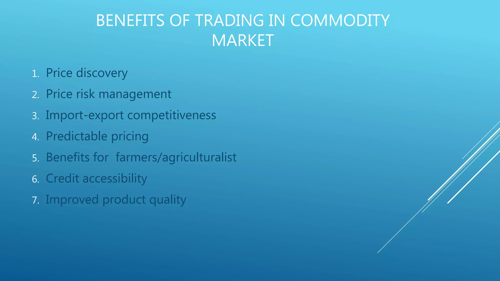 Basics of commodity market | PPTX