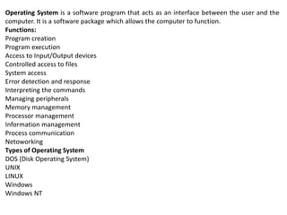 Basics of computer | PPTX