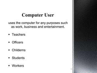 Basics of computer | PPTX | Computing | Technology & Computing