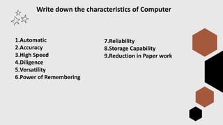 Computer Fundamentals and Basics of Computer | PPT