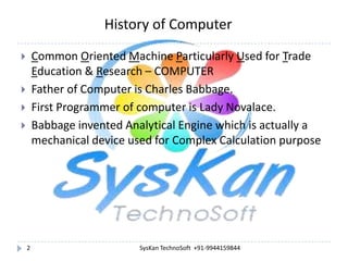 Basics of computer and internet | PPTX