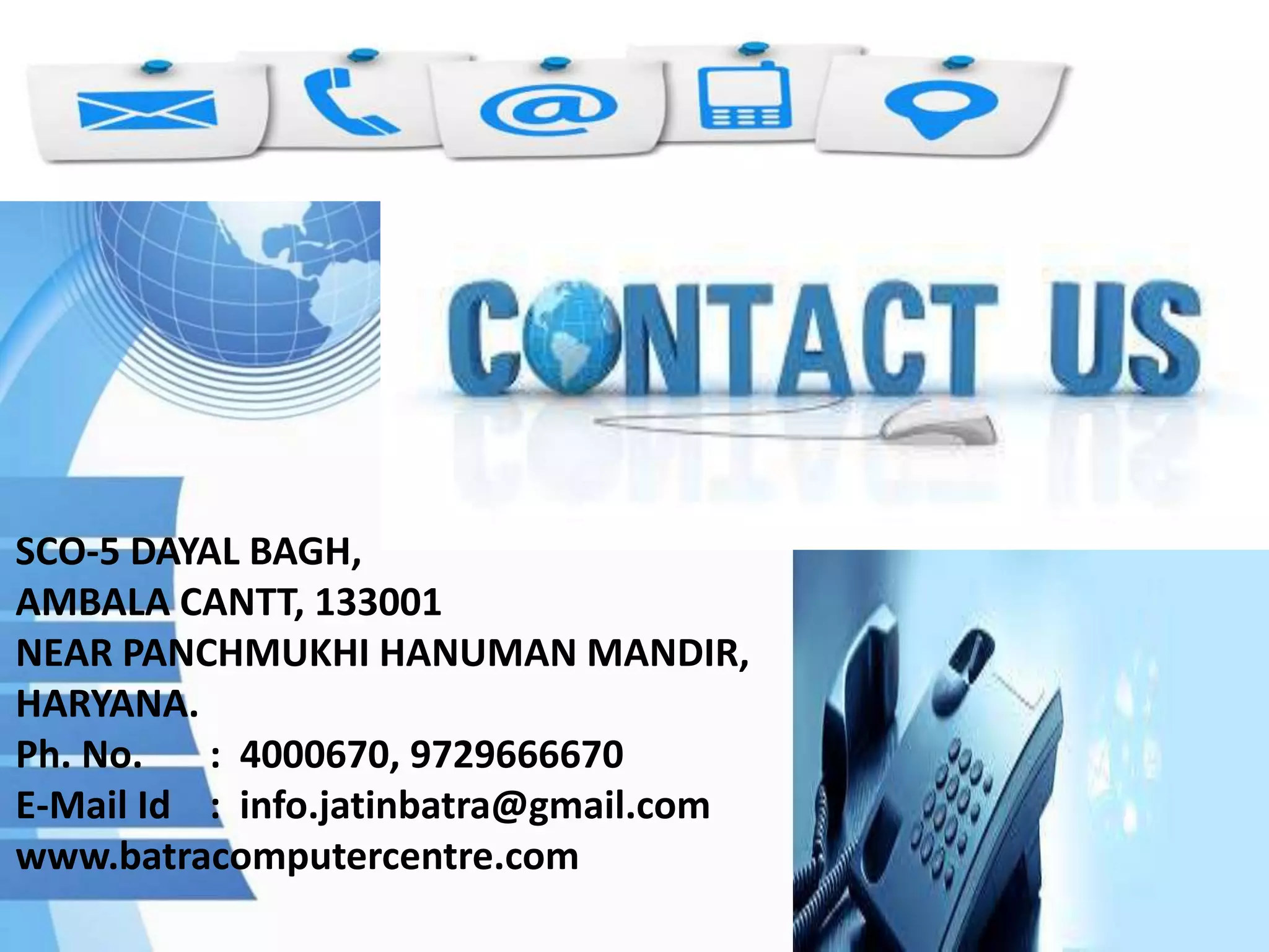 Basics of Computer! BATRA COMPUTER CENTRE IN AMBALA | PPTX