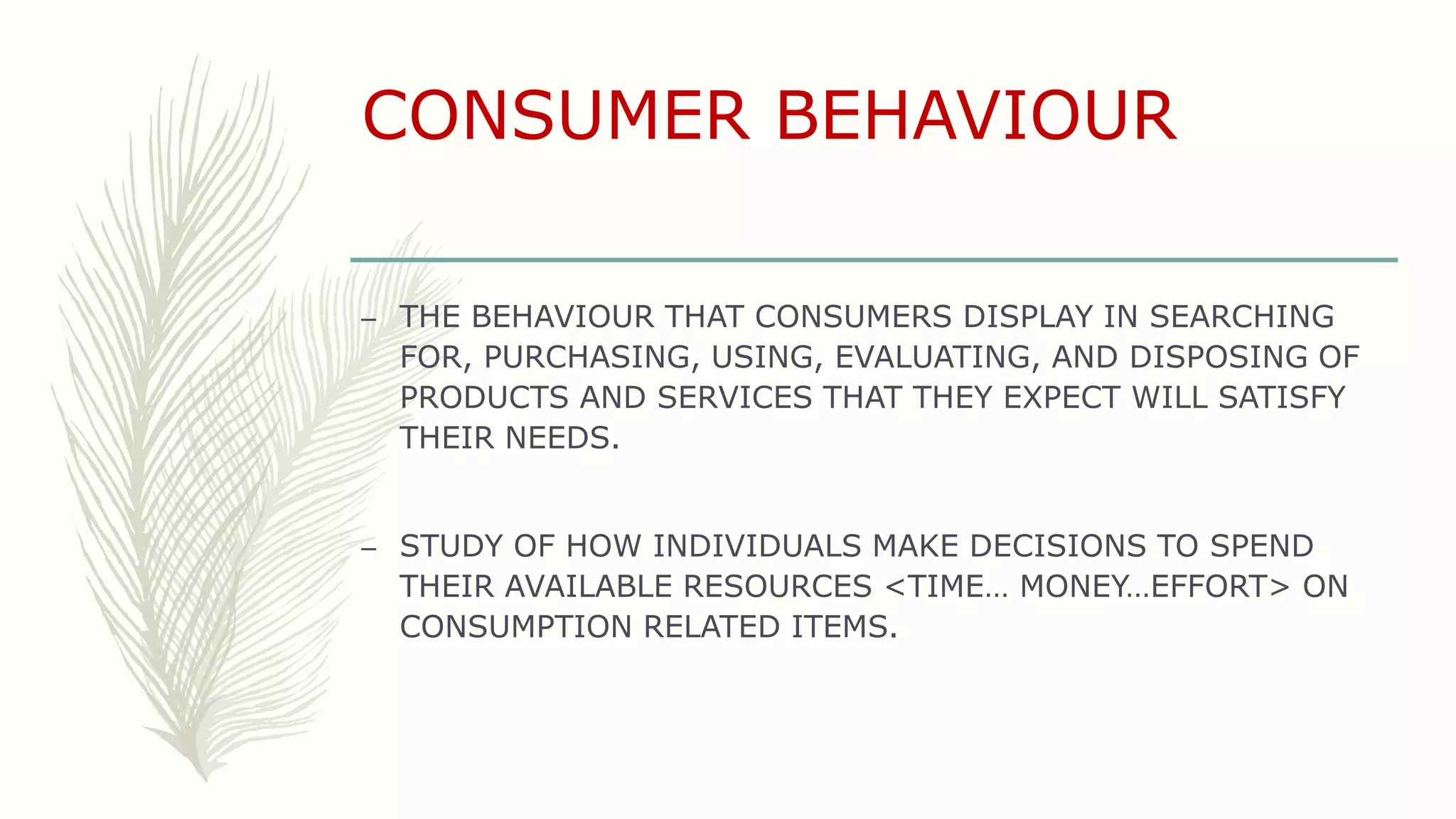 Basics of consumer behaviour | PPTX