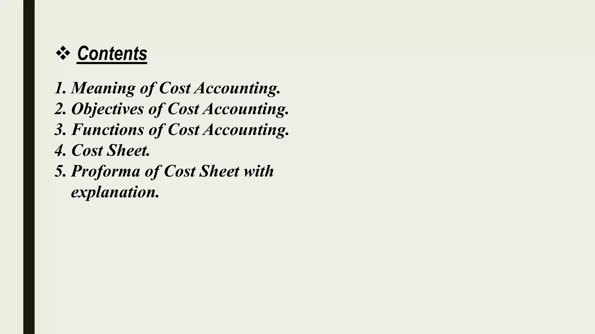 Basics of cost accounting | PPTX
