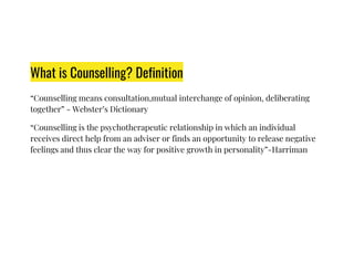 Basics of counselling | PPT