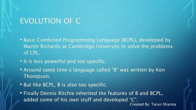Introduction of c programming | PPTX | Programming Languages | Computing