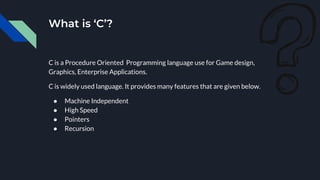 Basic of C Programming | 2022 Updated | By Shamsul H. Ansari | PPTX
