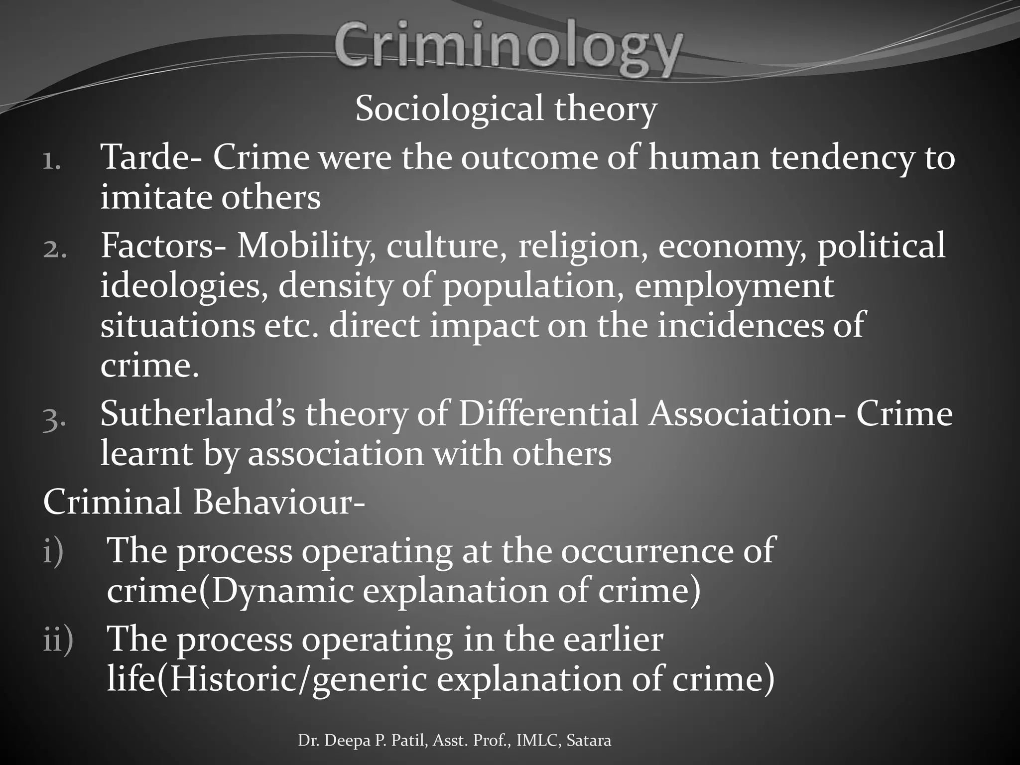Basics of criminology | PDF