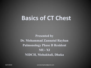 Basics of CT Chest | PPTX