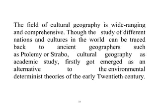 Basics of Cultural Geography | PDF