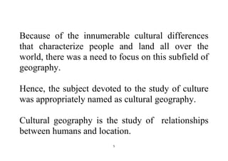 Basics of Cultural Geography | PDF