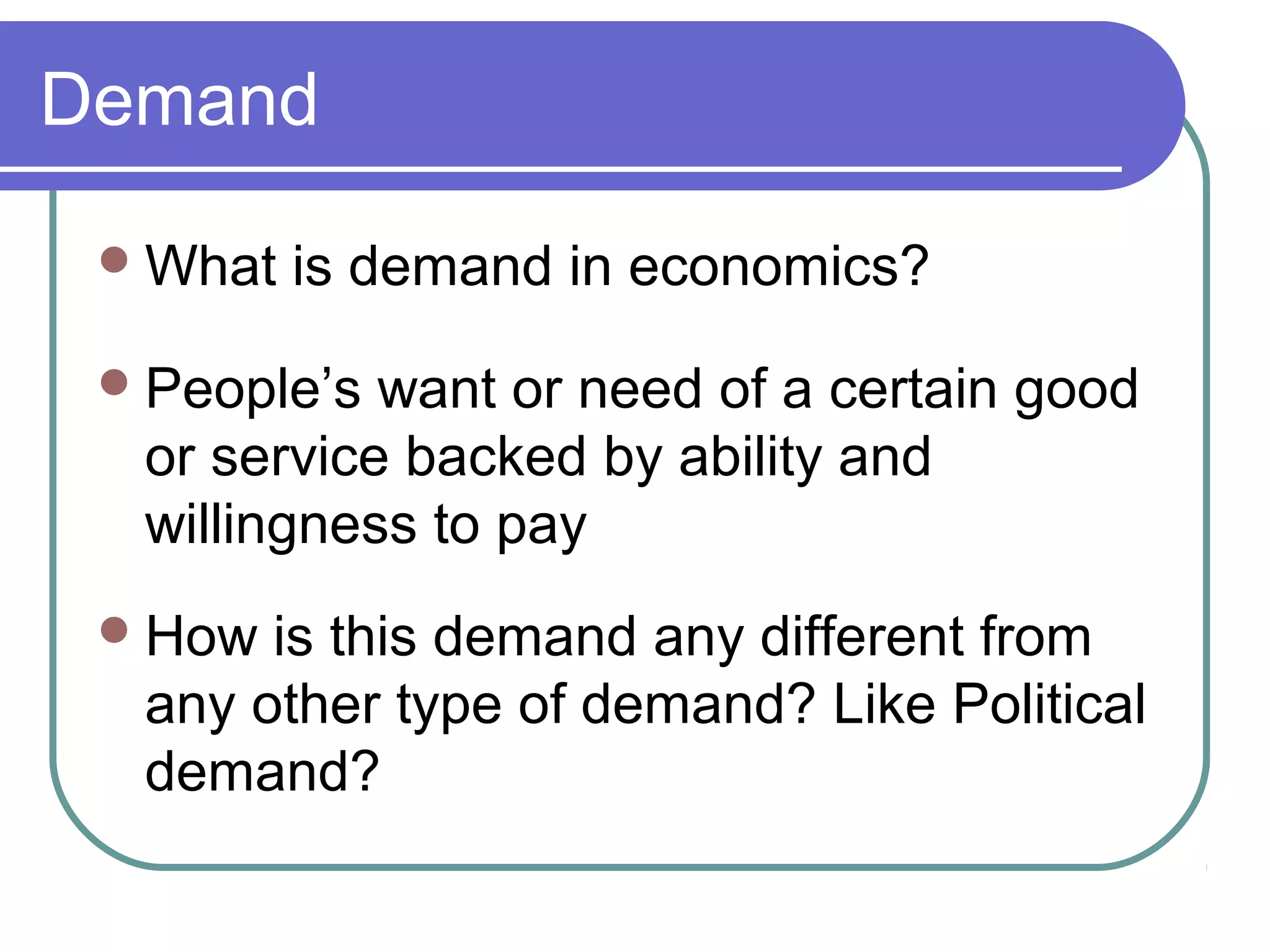 Basics of demand and supply | PPT