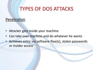 Basics of Denial of Service Attacks | PPTX