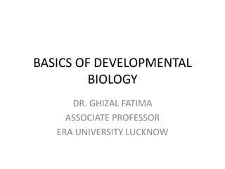 Basics of developmental biology 1 | PPTX