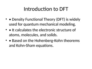 An Introduction to Density Functional Theory with Hubbard U Correction.pptx