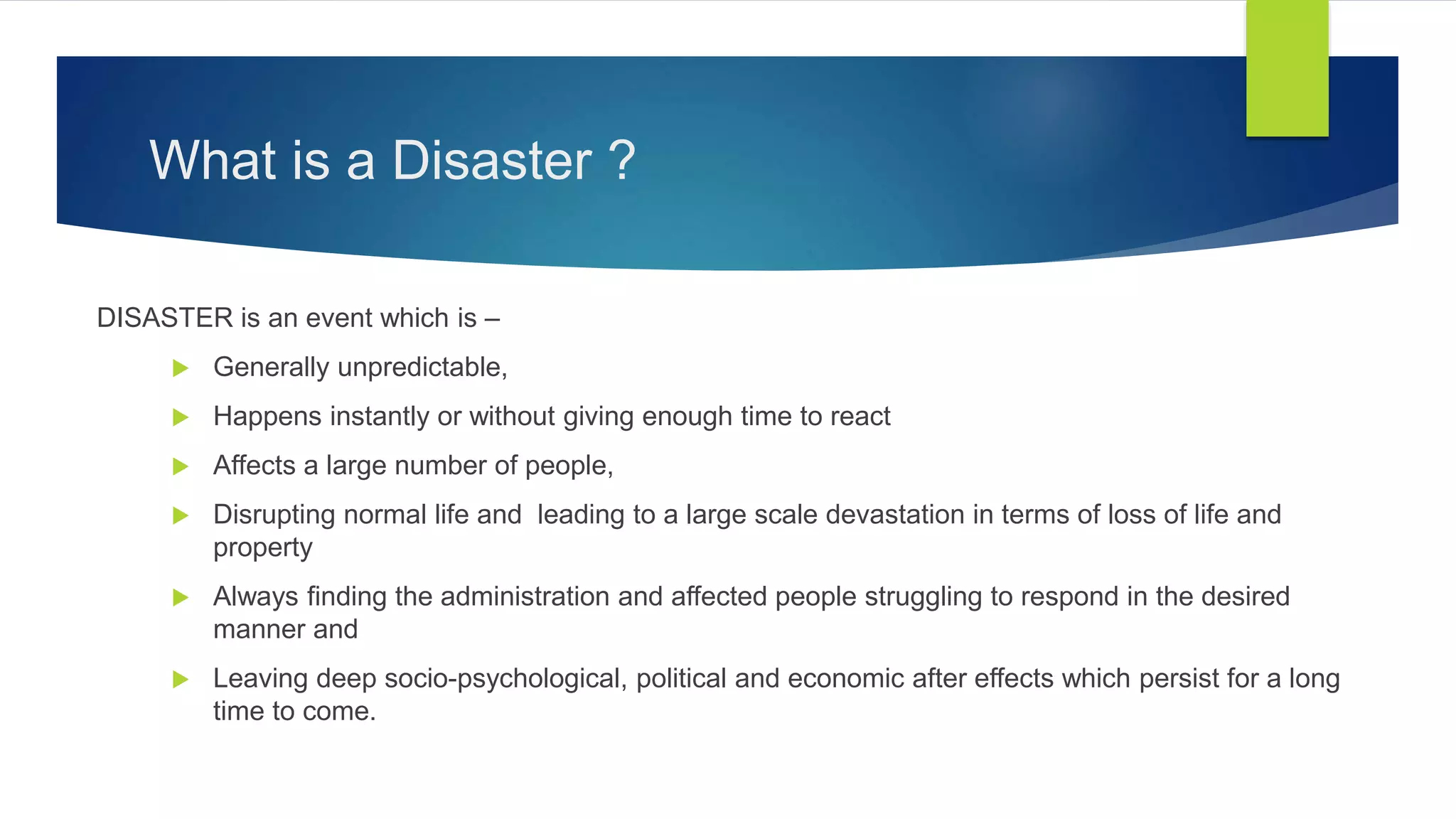 Basics of disaster risk management | PPTX