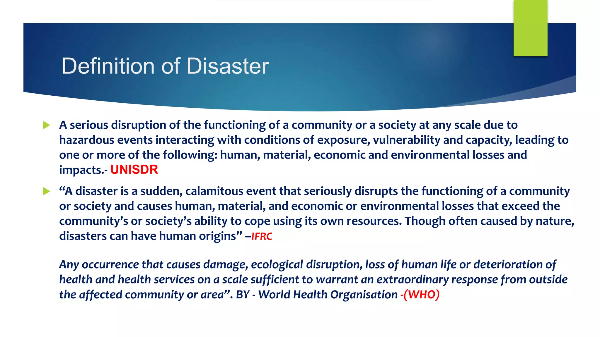 Basics of disaster risk management | PPTX